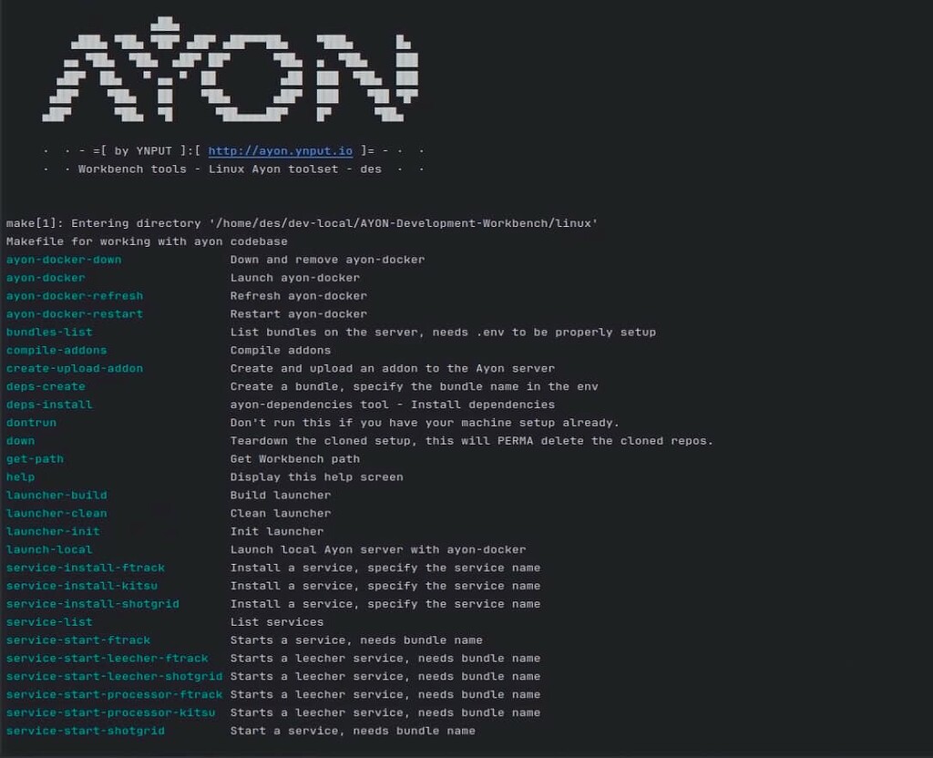 Linux port of the Ayon Development Workbench - Development - Ynput community