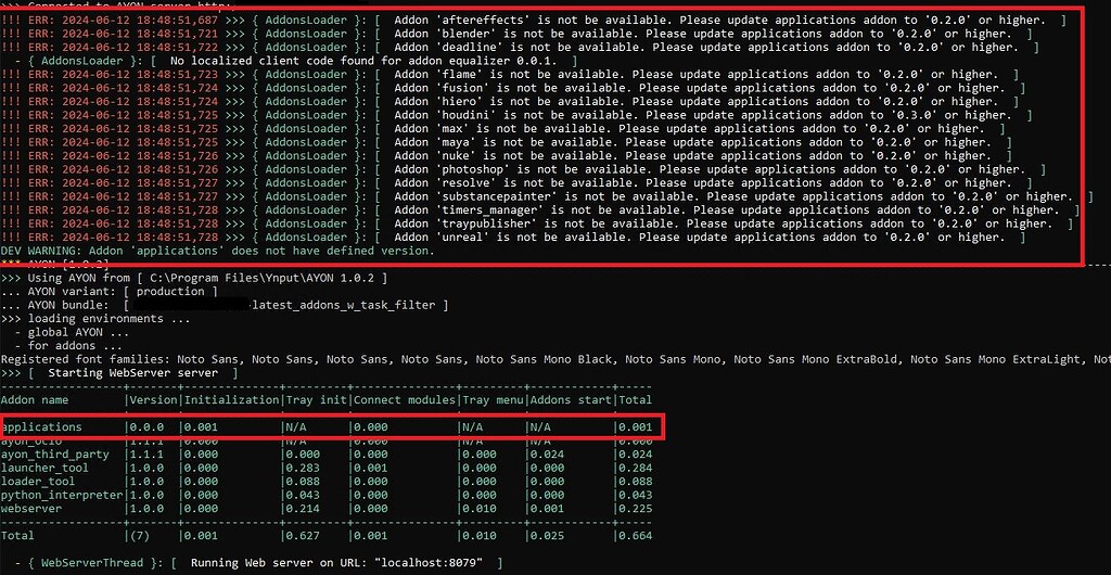 Ayon-launcher: DEV WARNING: Addon 'applications' does not have defined version - Development ...